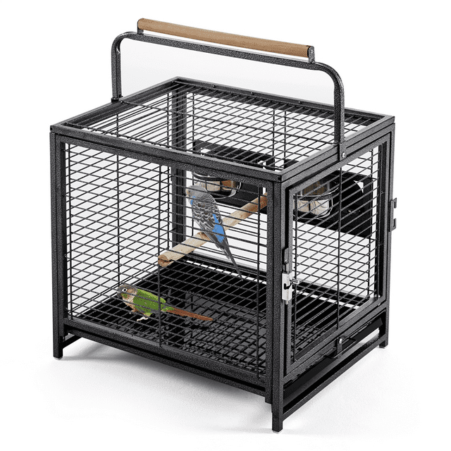 SMILE MART 26" Metal Bird Travel Cage Carrier for Small to Medium Sized ...