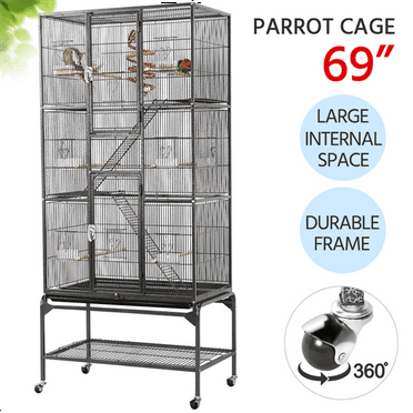 A and E Cage Co. 32"x21" Double Stack Flight Cage - Platinum - Walmart.com