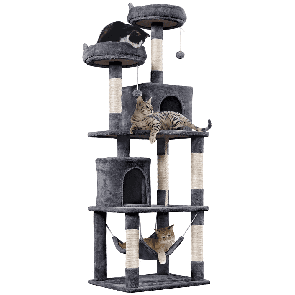 SMILE MART 70.5″H Multi Level Cat Tower Tree with 2 Condos & 2 Foam ...