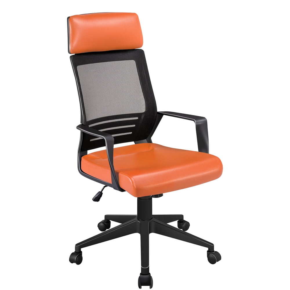SMILE MART Adjustable Ergonomic Mesh Swivel Office Chair, Orange ...