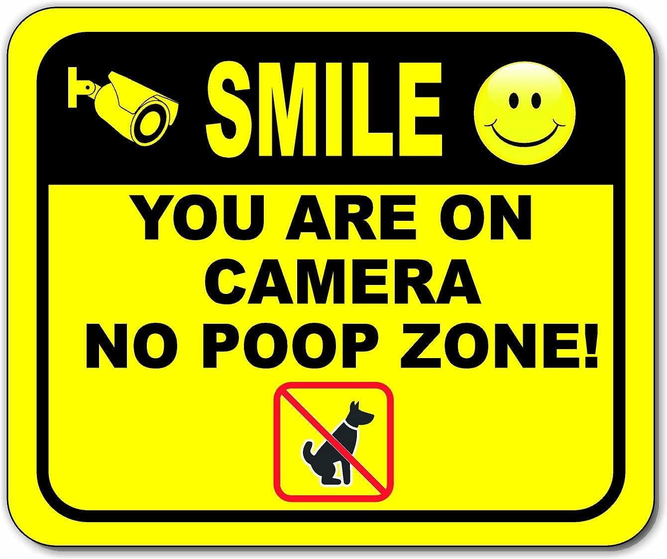 SMILE NO POOP ZONE Aluminum Composite Outdoor Sign 20" x24" - Walmart.com
