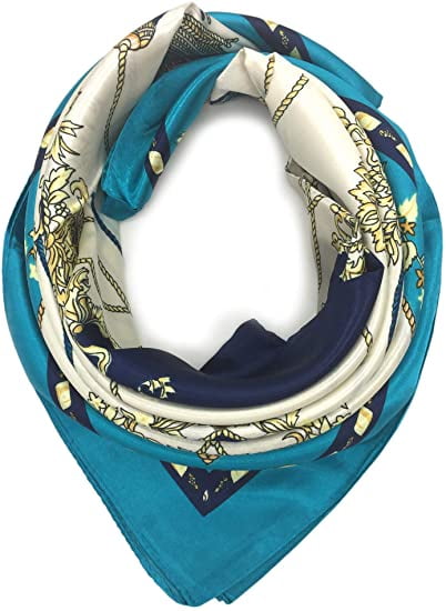 SMILE Silk Like Scarf Women's Fashion Pattern Large Square Satin ...