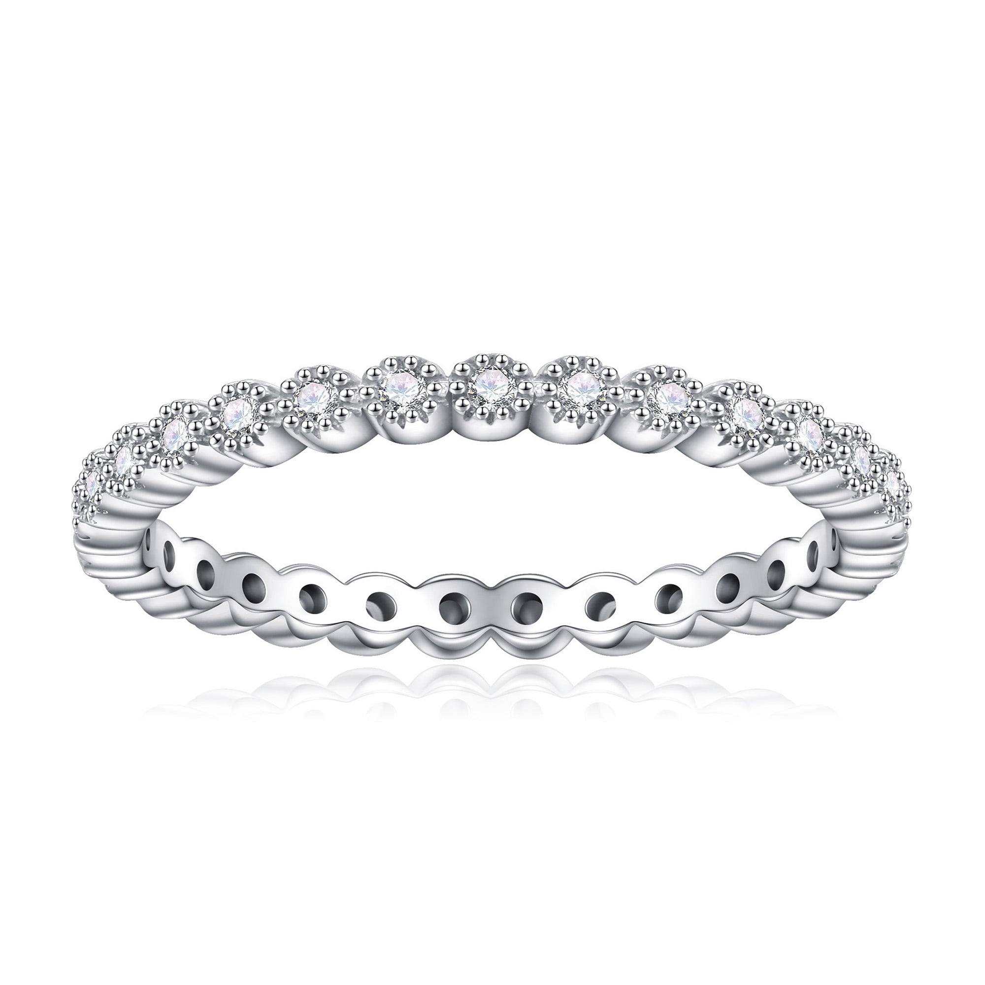 0.29ct Moissanite Engagement Ring 925 Sterling Silver Round Brilliant Cut Halo Diamond Ring ...