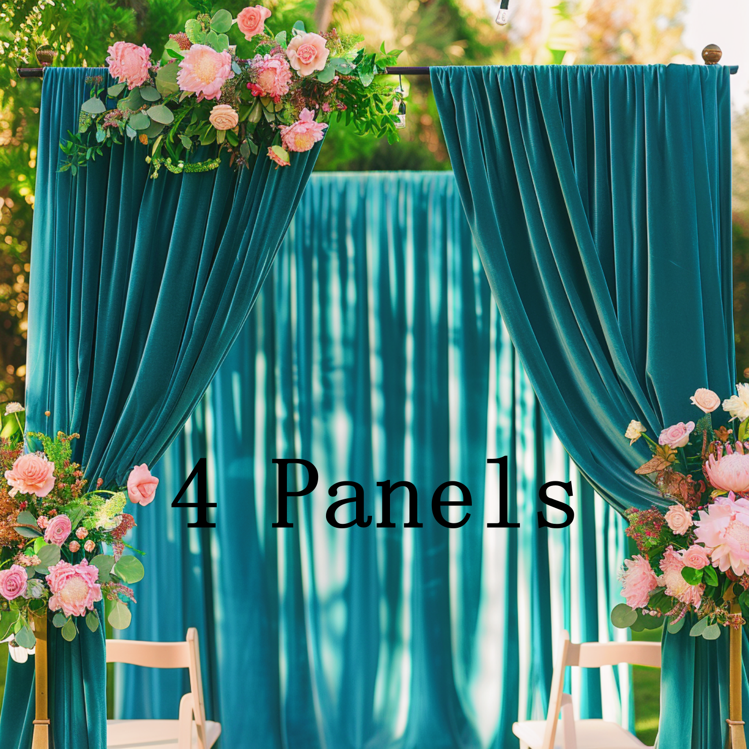 SMILETIME Back Tab Curtains, 4-Panel Set Rod Pocket & Pinch Pleat ...