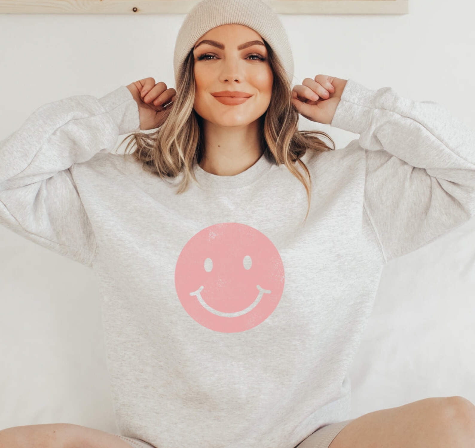 SMILEY FACE Graphic Unisex Fleece Pullover - Walmart.com