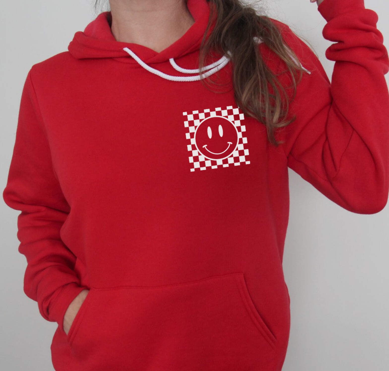 SMILEY FACE Graphic Unisex Sponge Fleece Hoodie - Walmart.com