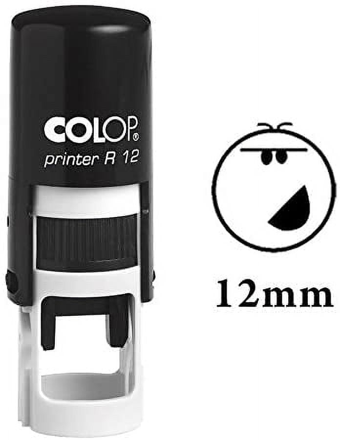 SMILEY FACE Self Inking Mini Rubber Stamp Colop Round Decorative ...