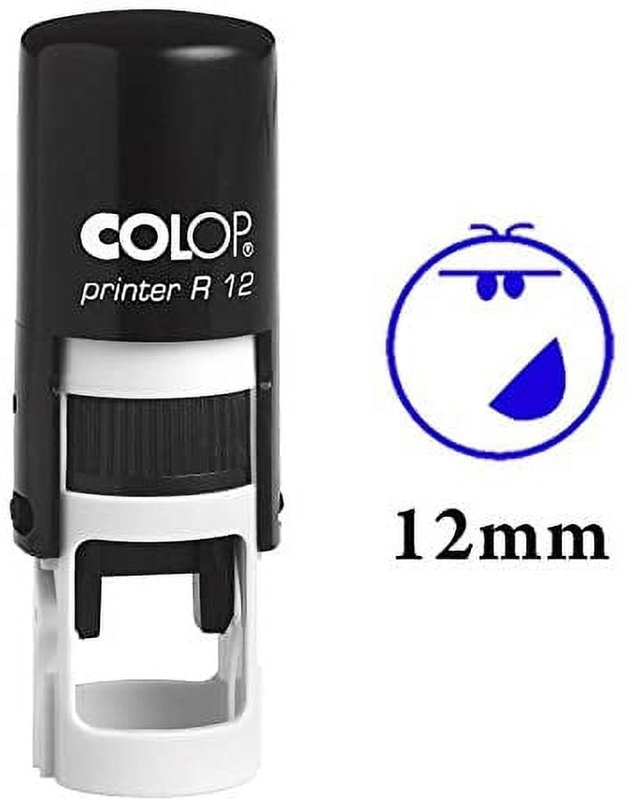SMILEY FACE Self Inking Mini Rubber Stamp Colop Round Decorative ...