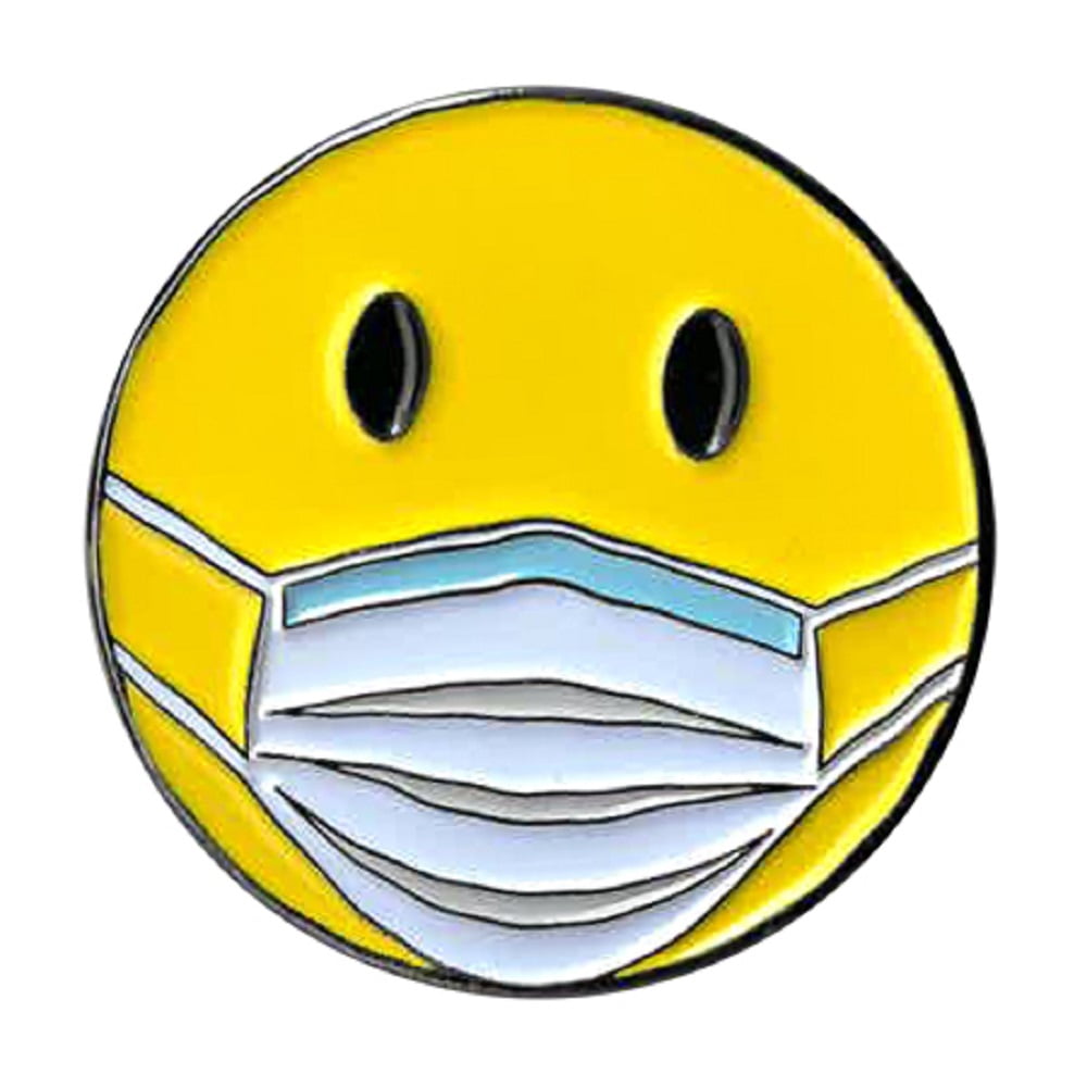 SMILEY MASK ENAMEL PIN - Iconic Smiley Face with Mask Novelty Backpack ...