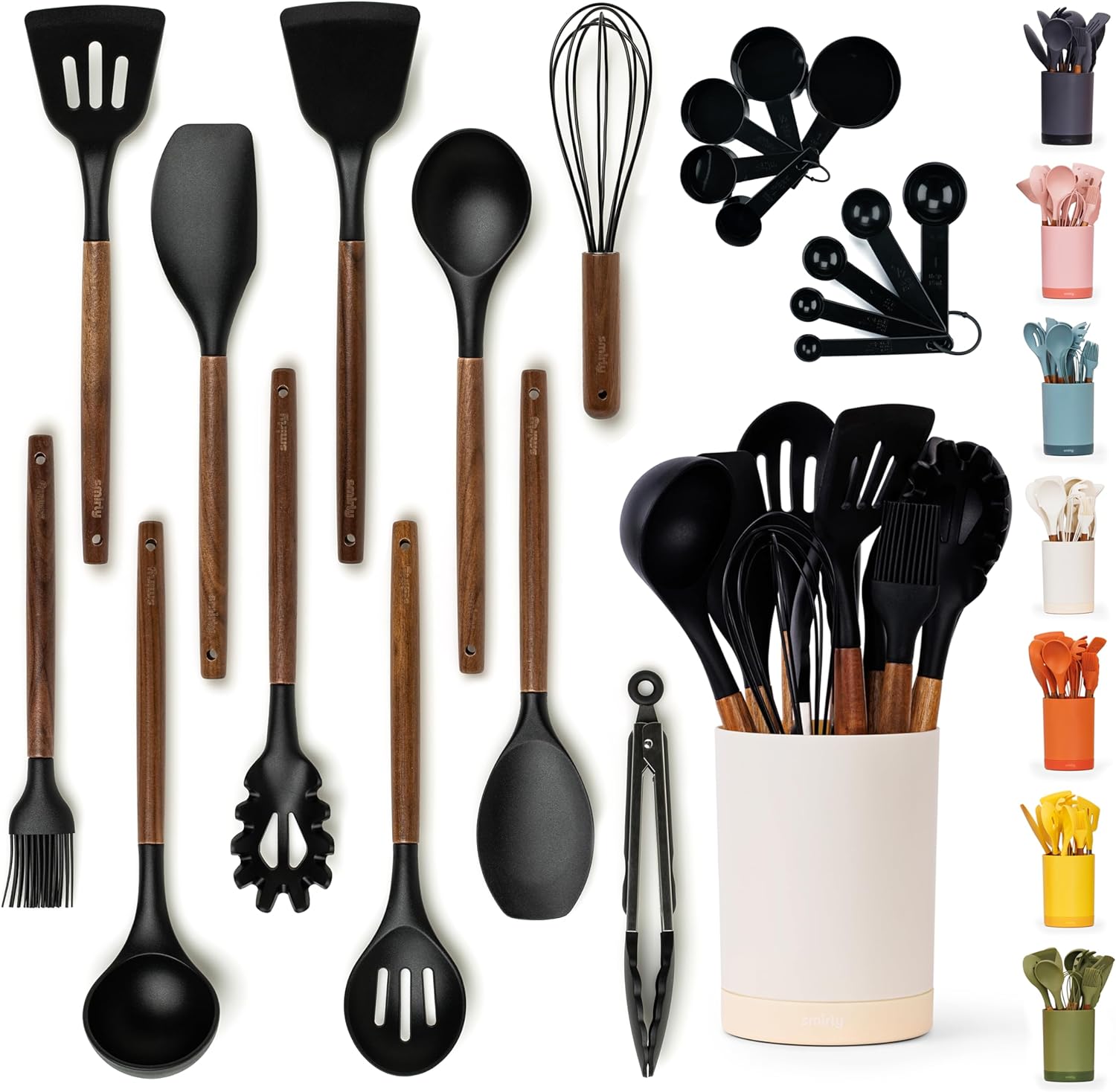 22 Pcs Silicone Kitchen Cooking Utensils Set YUKKA Holder Mint ...