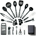SMIRLY 37-Pc Stainless Steel Kitchenware: Silicone Utensil Set with ...