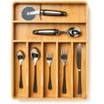SMIRLY Large 7-Slot Bamboo Kitchen Drawer Organizer: Silverware Storage ...