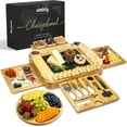 SMIRLY Bamboo Charcuterie Board Set Extra Large Cheese Board and Knife ...