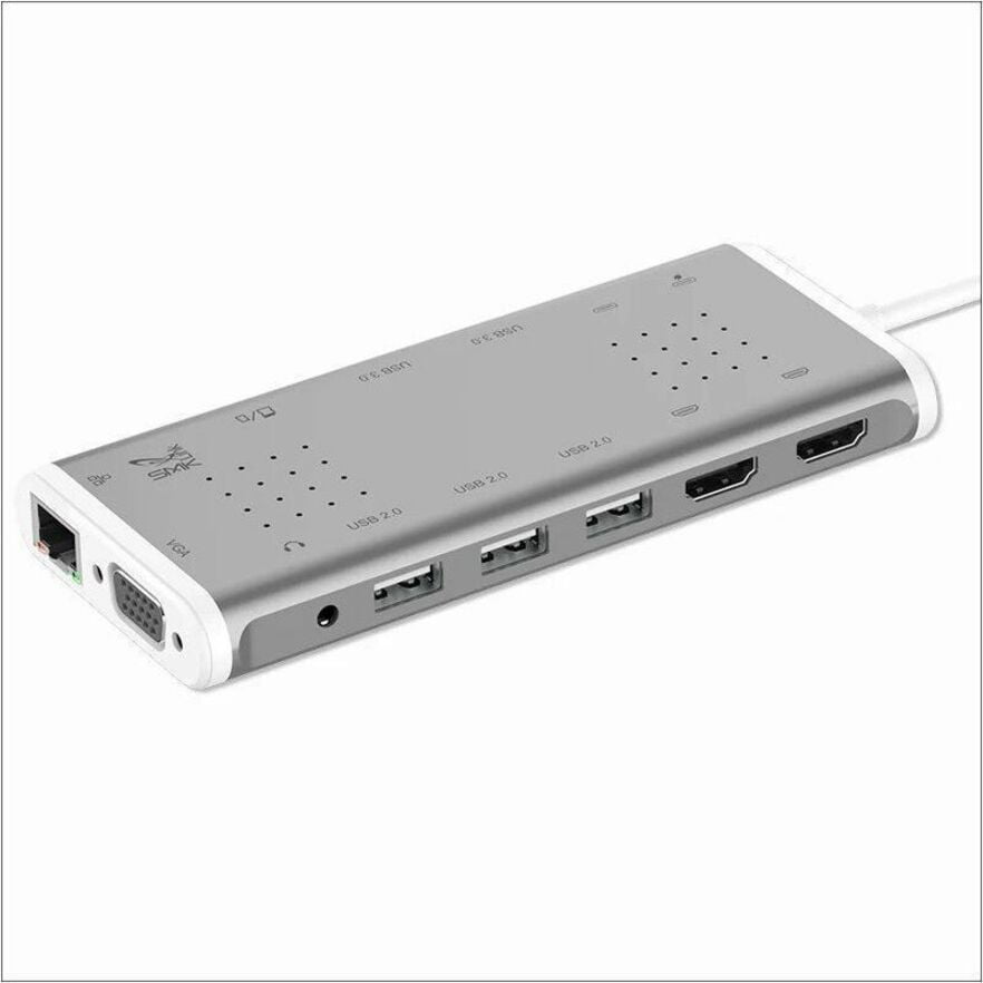 SMK-Link USB-C 100W 14-Port Mini Docking Station with Dual 4K Multi ...