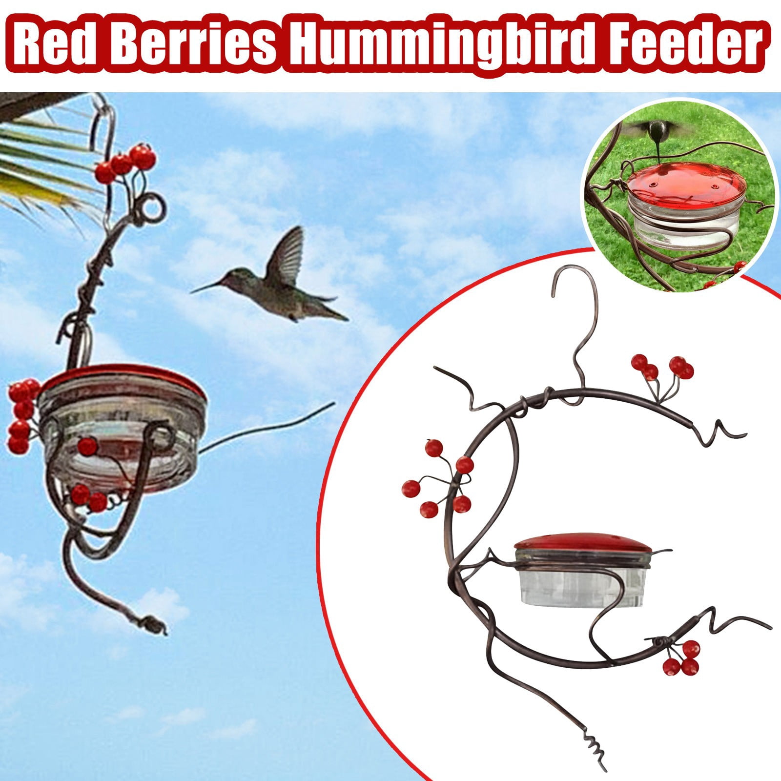 SMKE 1Pc Hanging Vintage Art Garden Bird Feeder Outdoor Decorative Bird ...