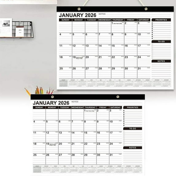 SMKE 2026-2027 Desk Wall Calendar,18-Month Long-Term Planner,Coil-Bound ...