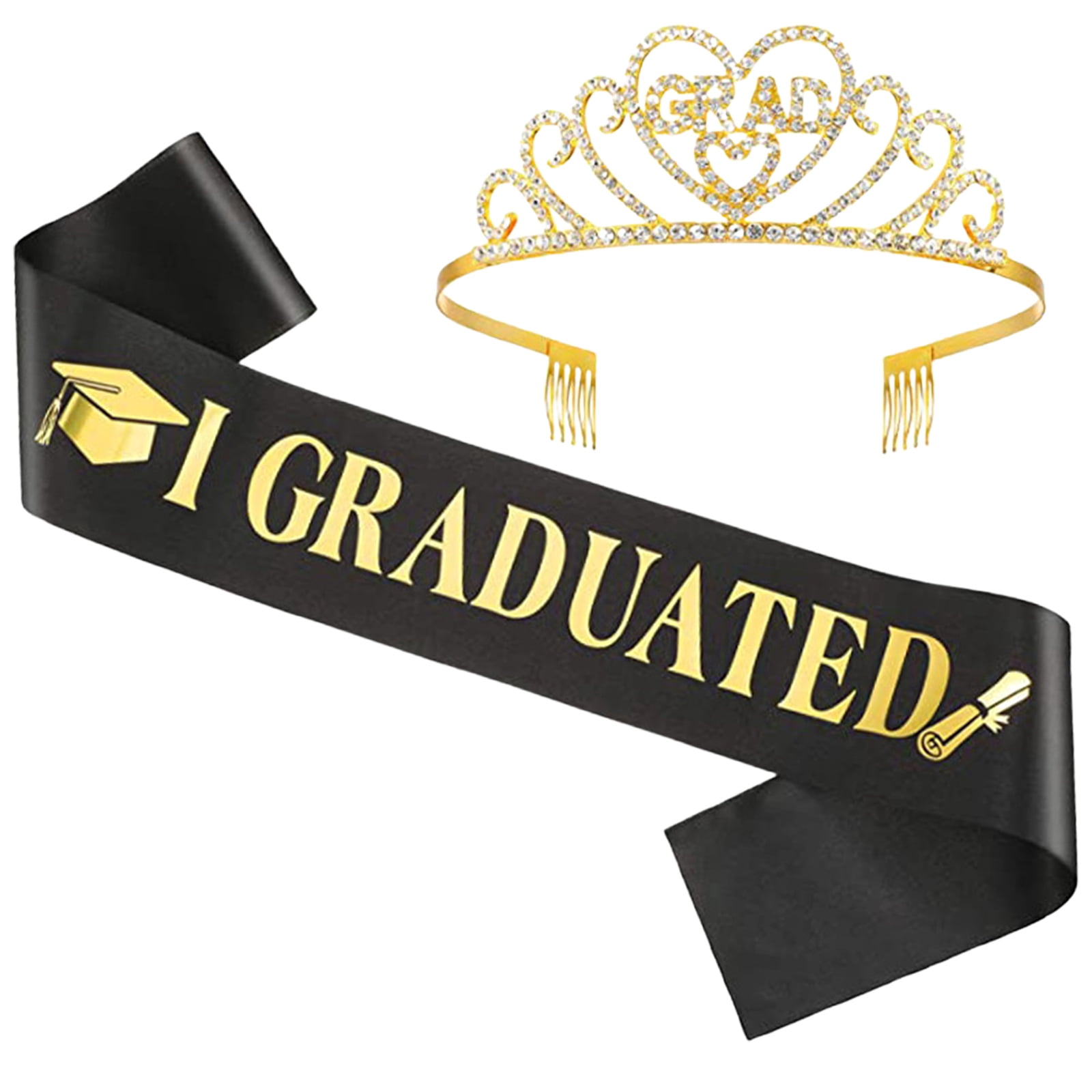SMKE 2026 Crown Tiara Set,Senior Graduation Sash,Prom Photo Prop Set ...