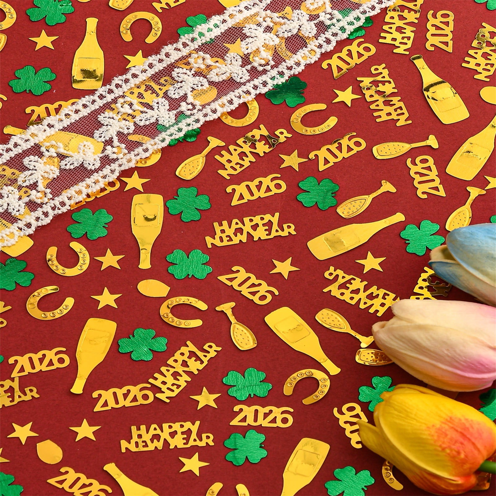 SMKE 2026 New Year Glitter Confetti 200G,Mix-Shaped Festive Party Event ...