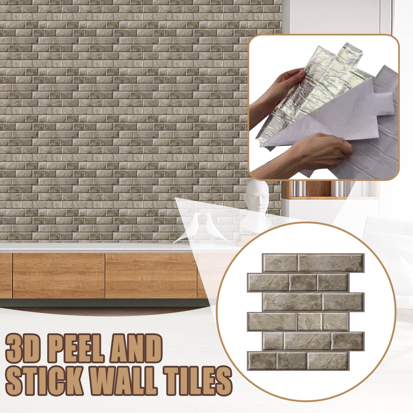 SMKE 3D Wall Panels Peel And Stick 3D Brick Wallpaper Peel And Stick ...