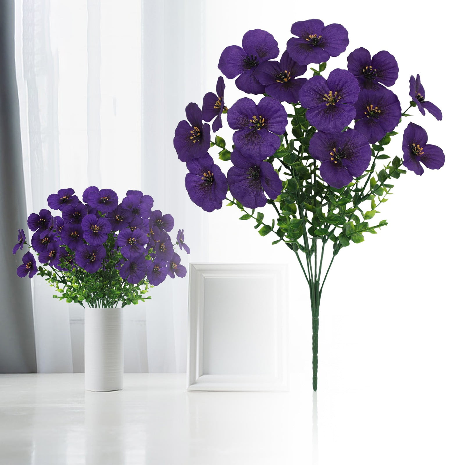 SMKE 4Pc Lifelike Artificial Pansy Bouquets,Multi-Color Home Table ...