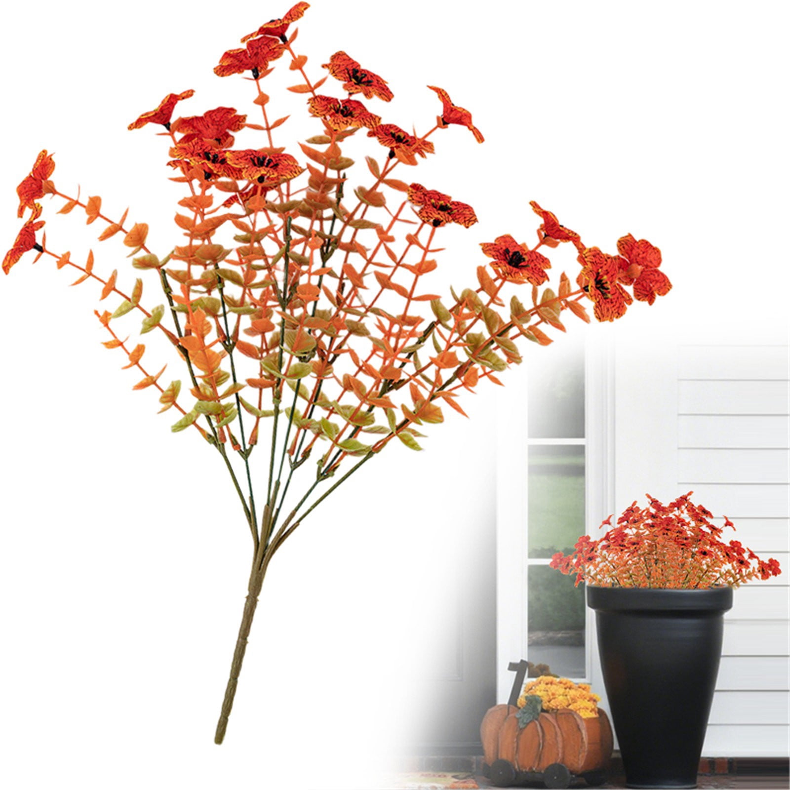 SMKE Artificial Fall Fake Flowers for Outdoor Autumn Decoration,Bundles ...