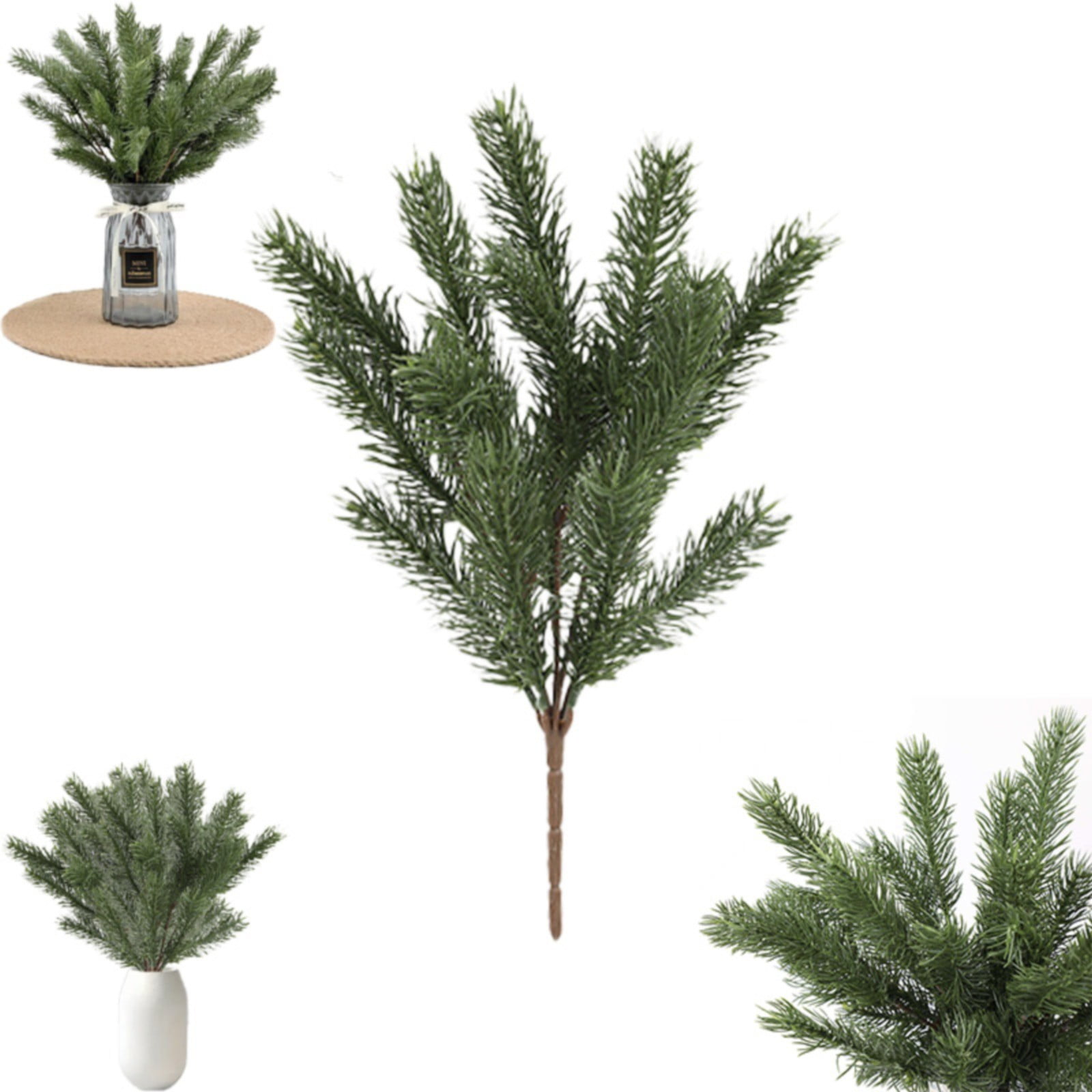 SMKE Artificial Pine Branches,Faux Pine Needles Stems,Christmas Pine ...