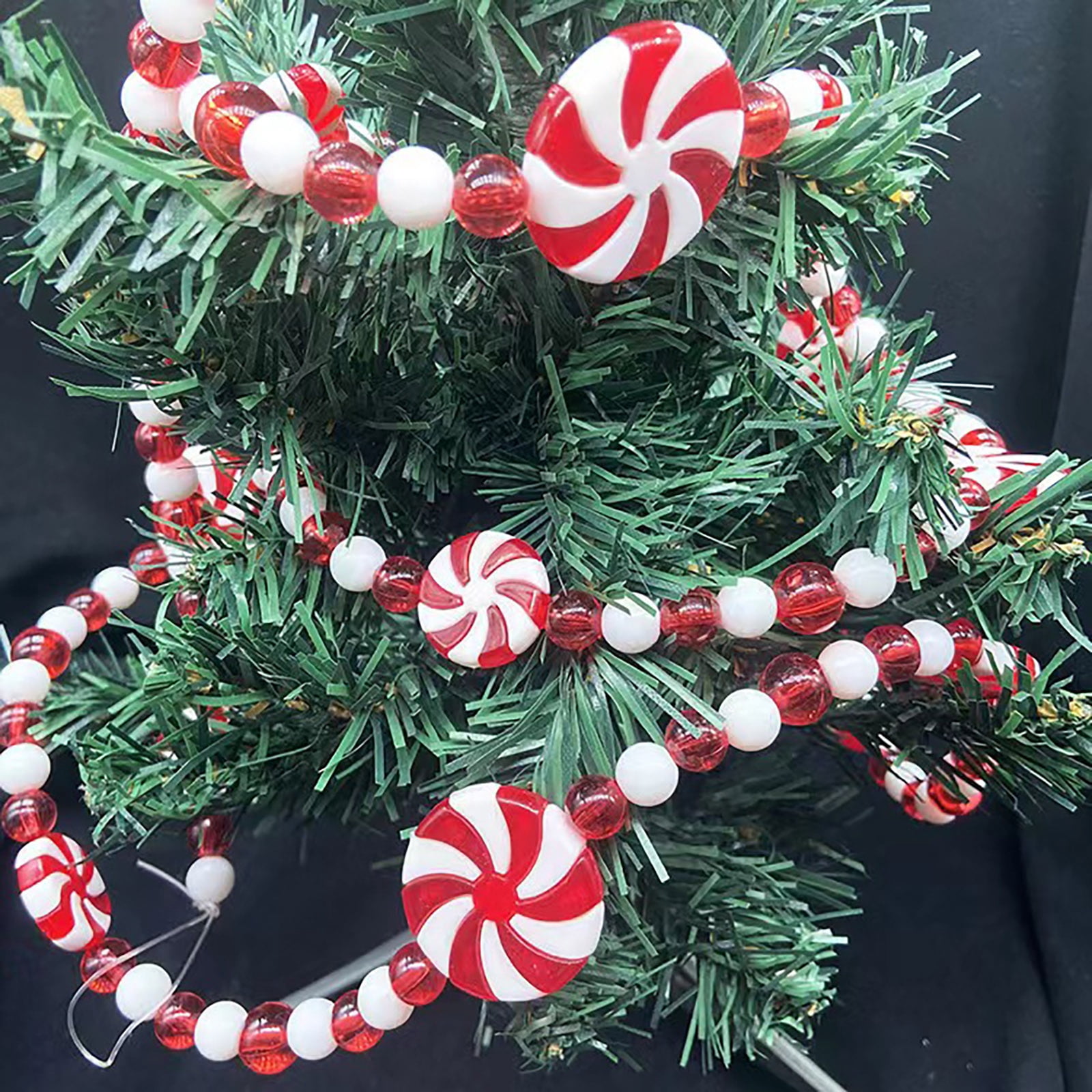 SMKE Christmas Peppermint Garland,Festive Crystal Candy Decor,Hanging ...