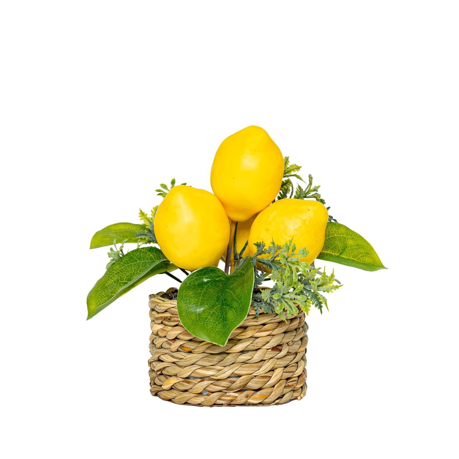 SMKE Faux Lemon Plant - Lifelike Artificial Tree In Pot For Desk Shelf ...