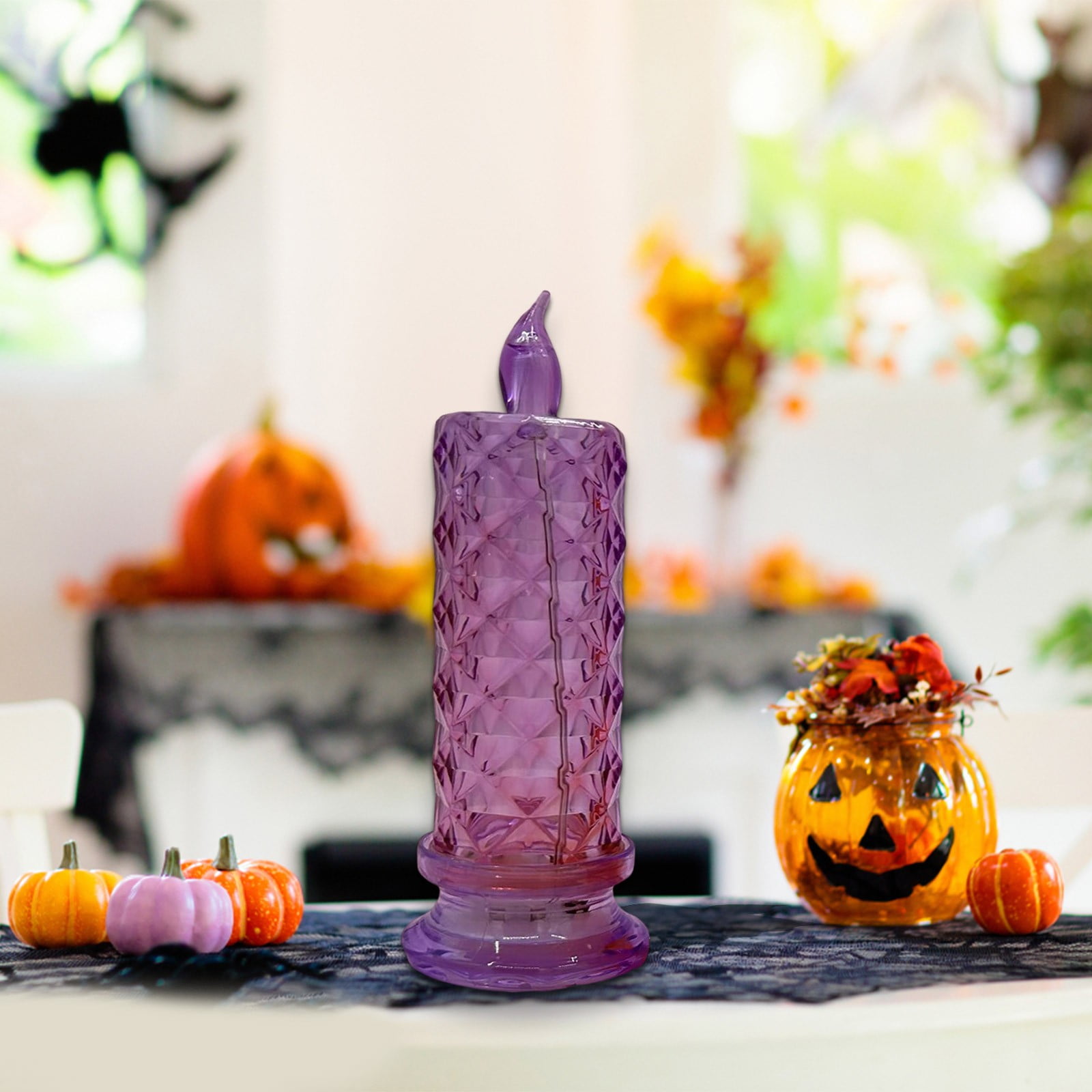 SMKE Flickering Flameless Candles,Battery Operated Led Crystal Candle ...