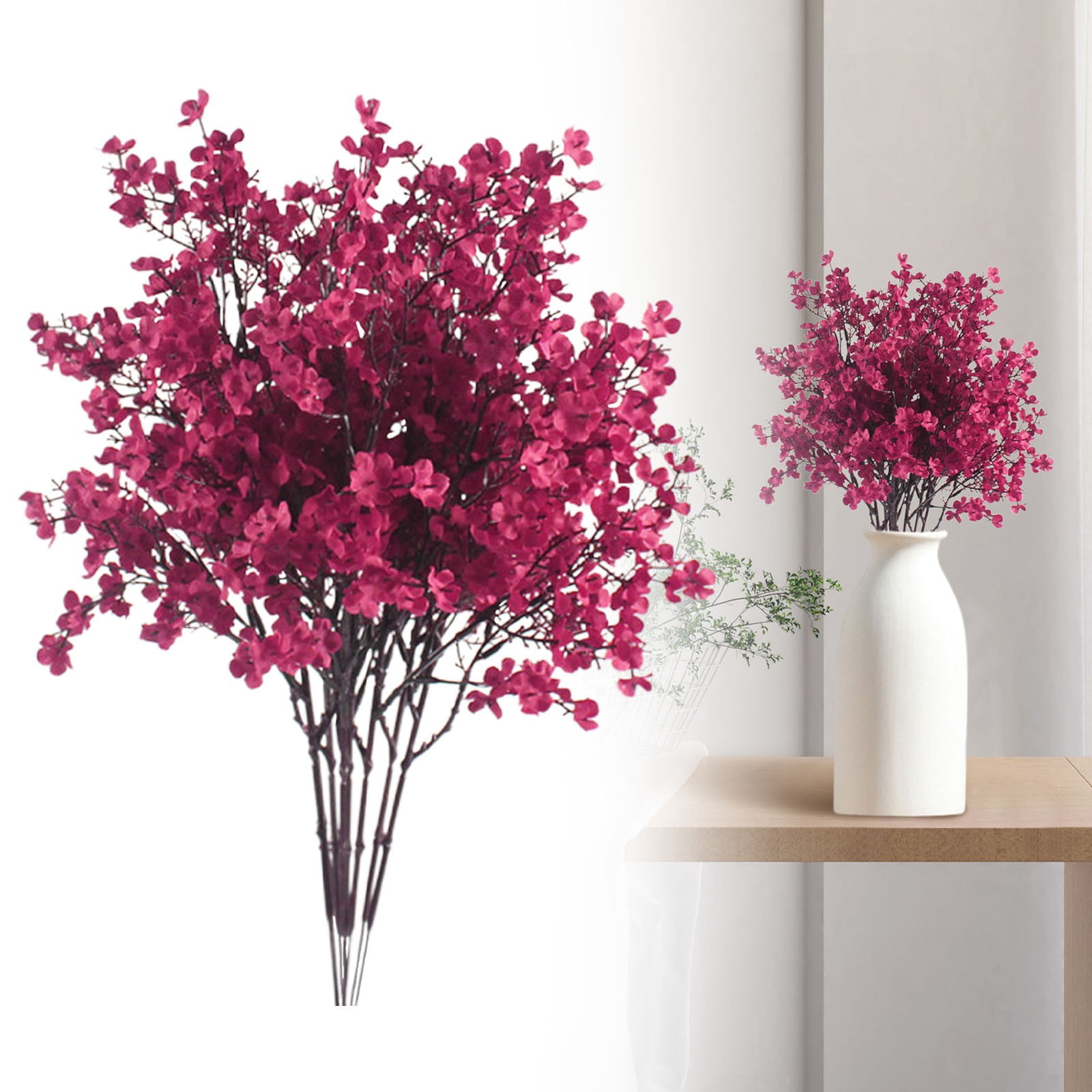 SMKE Flowers Artificial Bulk Fake Bouquets Red Real Touch Silk Floral ...