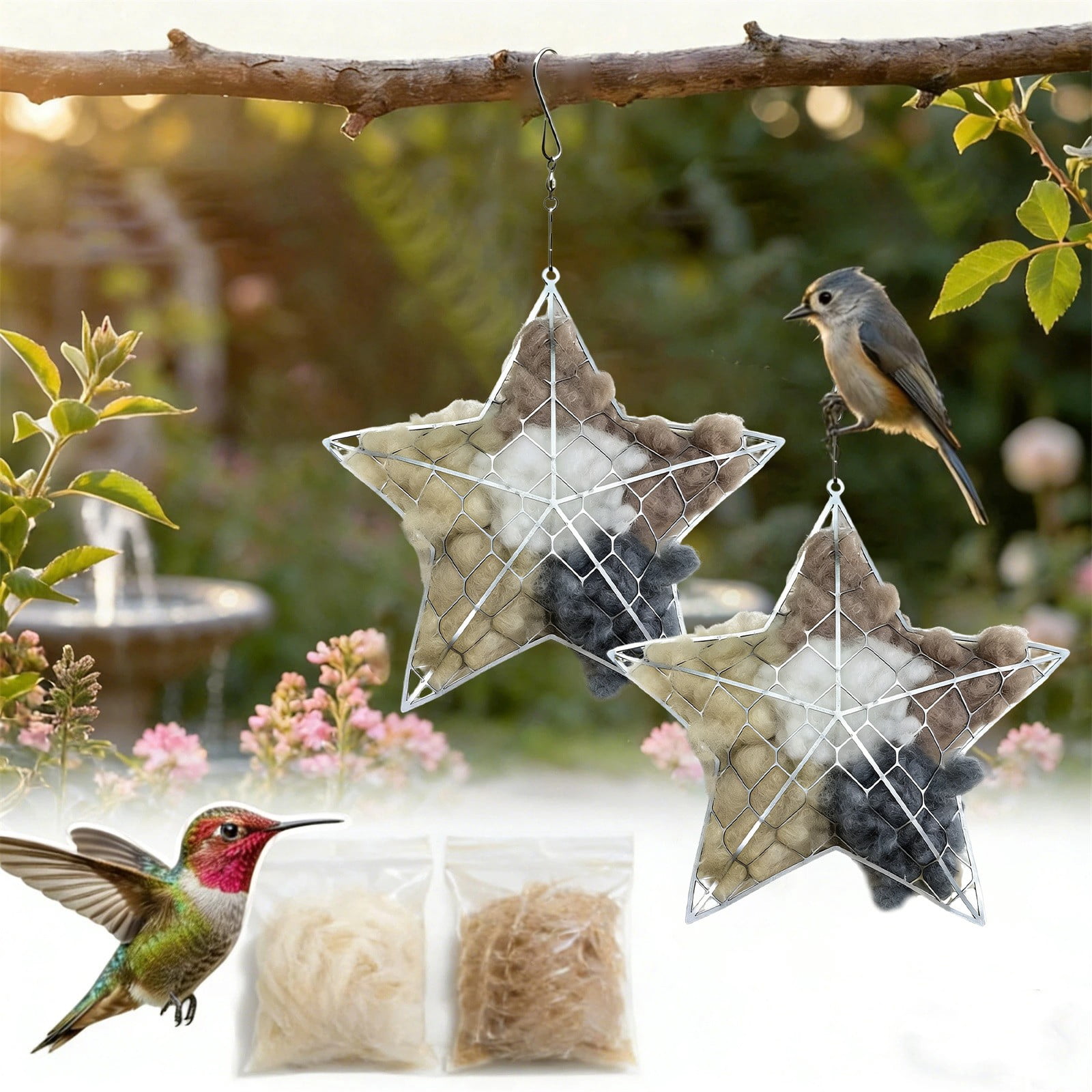 SMKE Handmade Fiber Bird Nesting,8