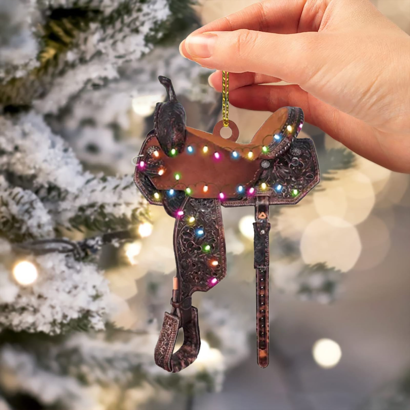 SMKE Western Ornaments,cow horse saddle ornaments,western Christmas ...