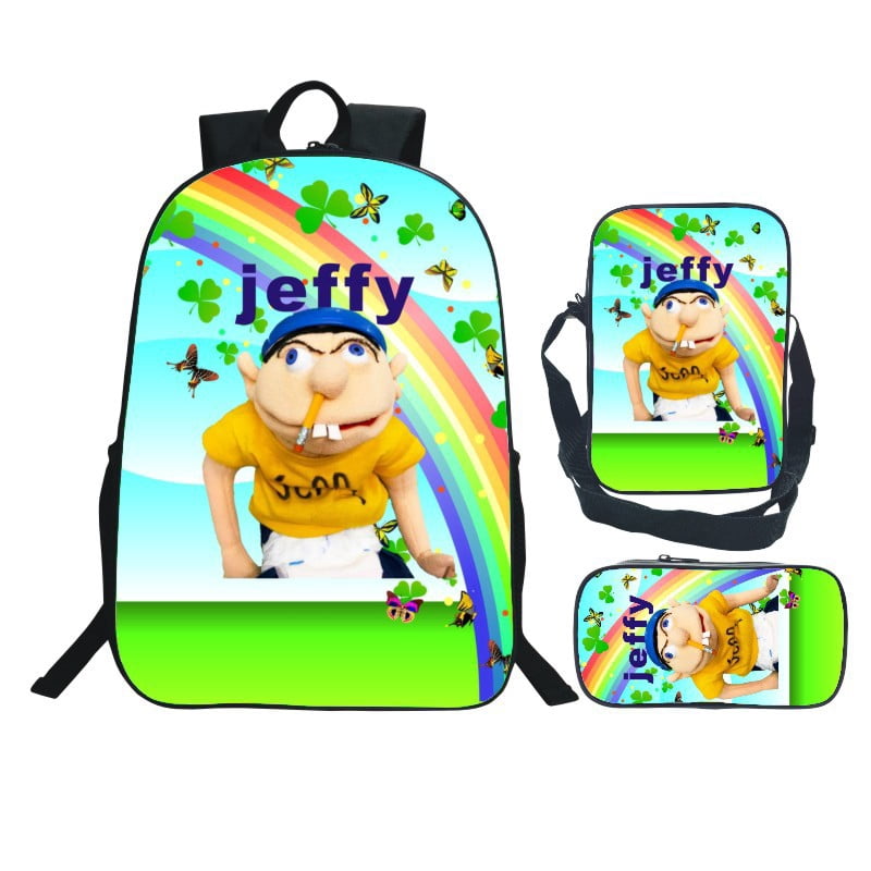 SML Jeffy Anime Backpacks Sets, Cartoon Laptop Backpack with Lunch Box ...