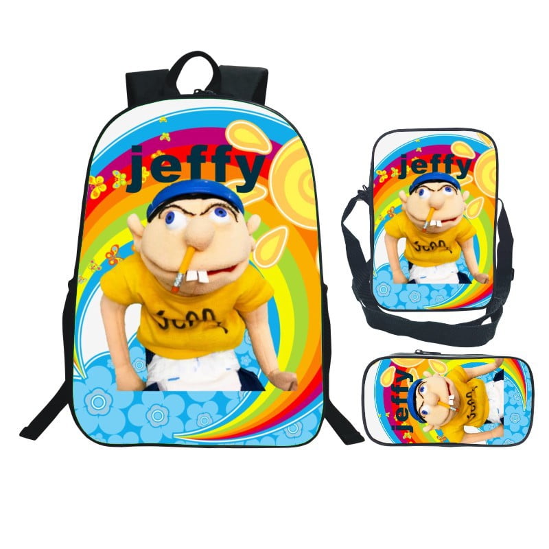 SML Jeffy Anime Backpacks Sets, Cartoon Laptop Backpack with Lunch Box ...