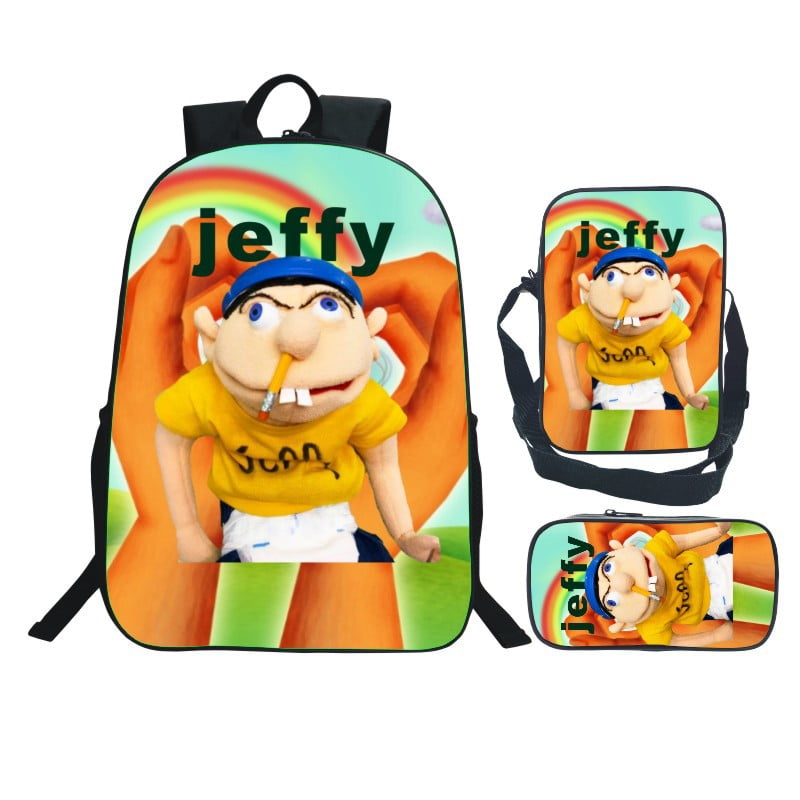 SML Jeffy Anime Backpacks Sets, Cartoon Laptop Backpack with Lunch Box ...