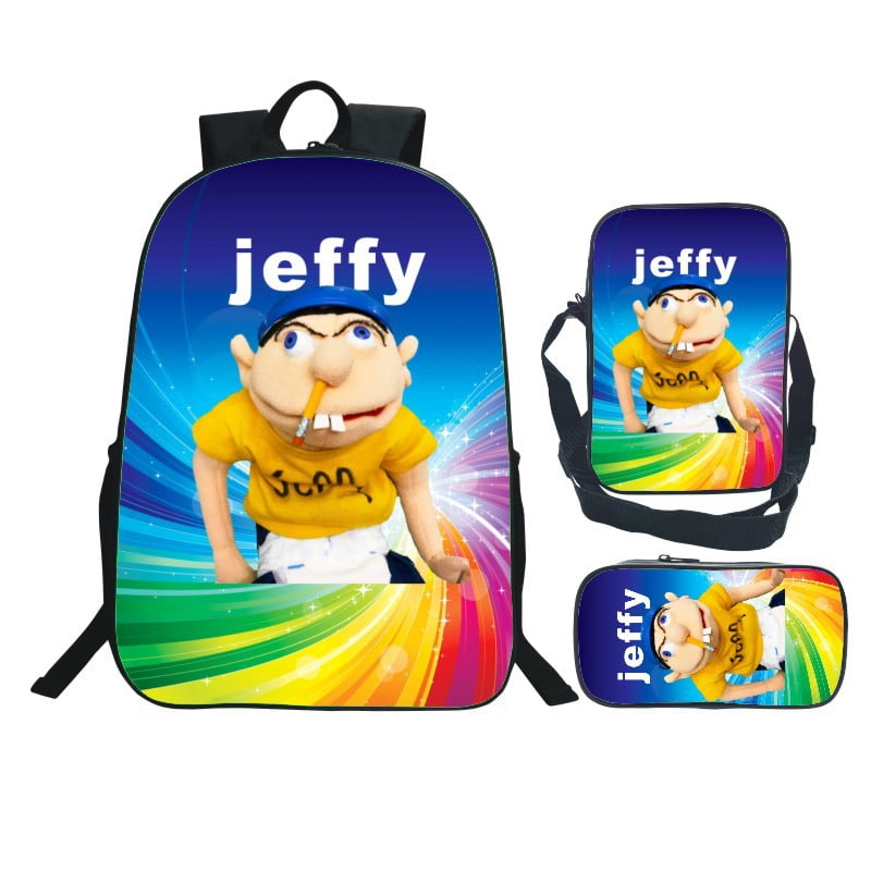 SML Jeffy Anime Backpacks Sets, Cartoon Laptop Backpack with Lunch Box ...