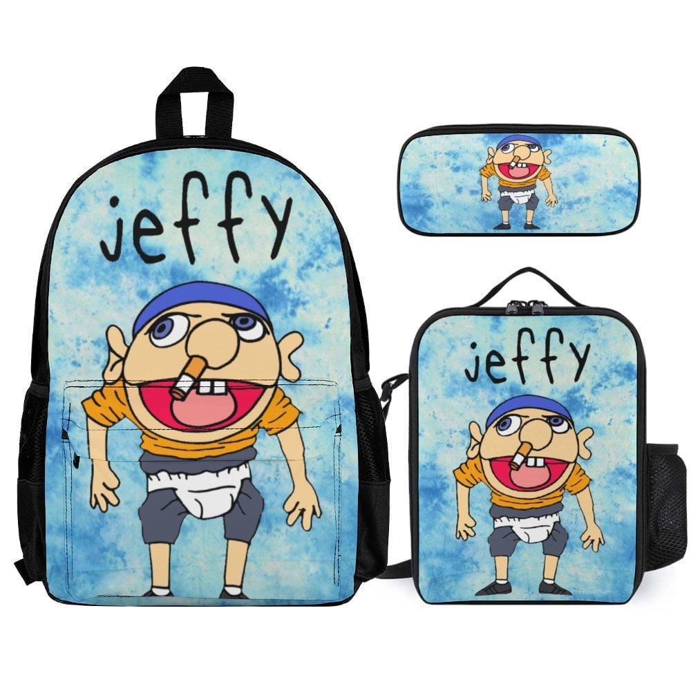 SML Jeffy Backpack 3 Pieces Set With Pencil Case Lunch Bag Shoulders ...