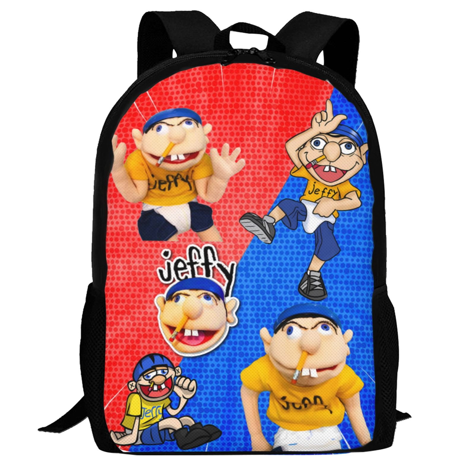 SML Jeffy Backpack,3d Print Laptop Backpack Lightweight Casual Daypack Bookbag Multi-Function ...