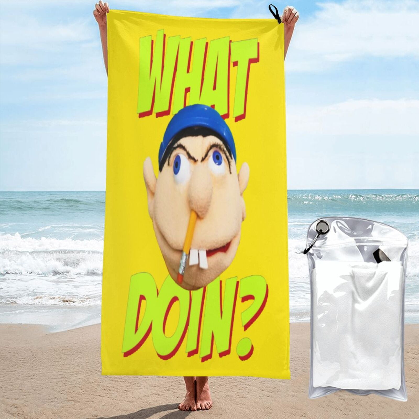 SML Jeffy Beach Towel Absorbent Large Towel 3D Cartoon Towel Fast ...