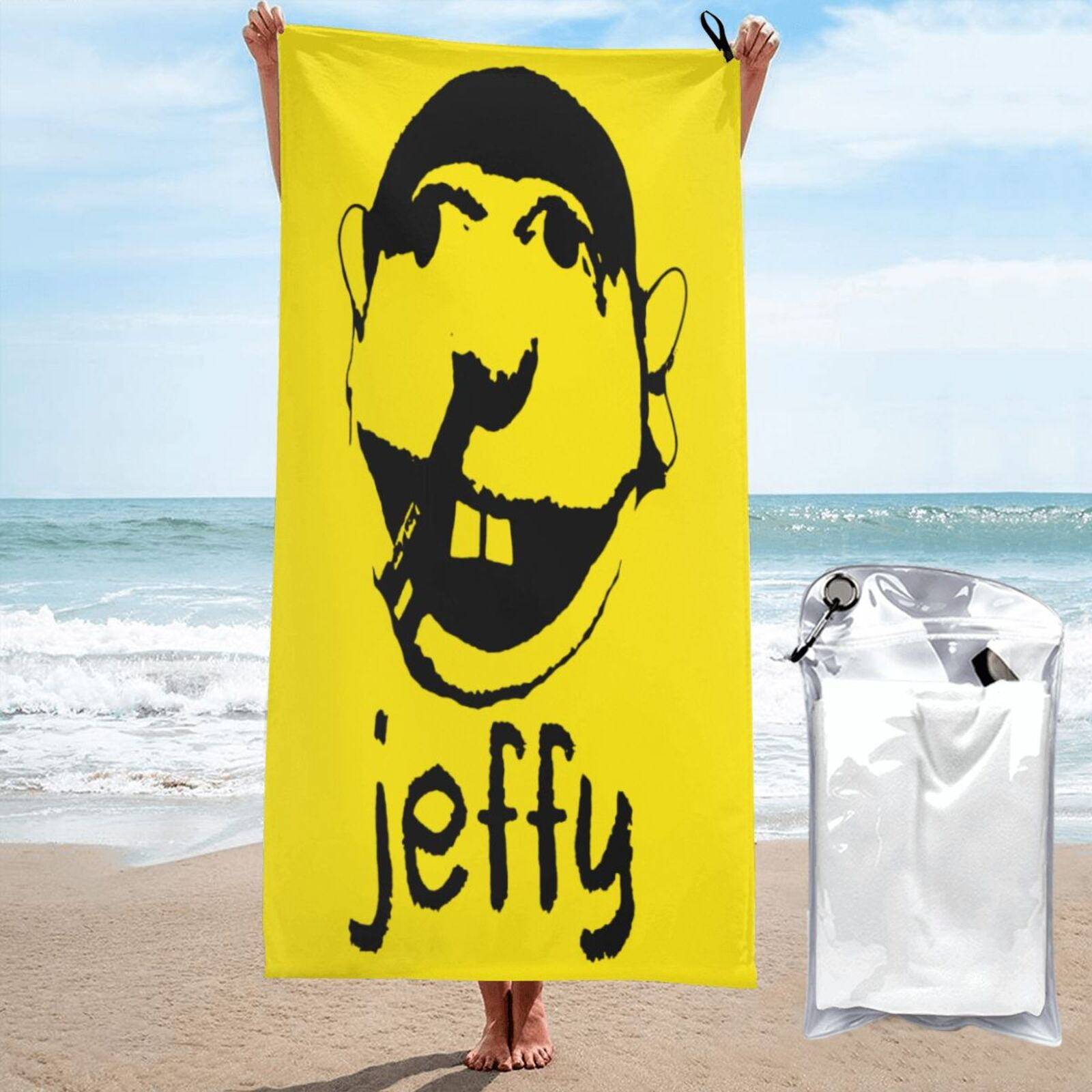 SML Jeffy Beach Towel Absorbent Large Towel 3D Cartoon Towel Fast ...