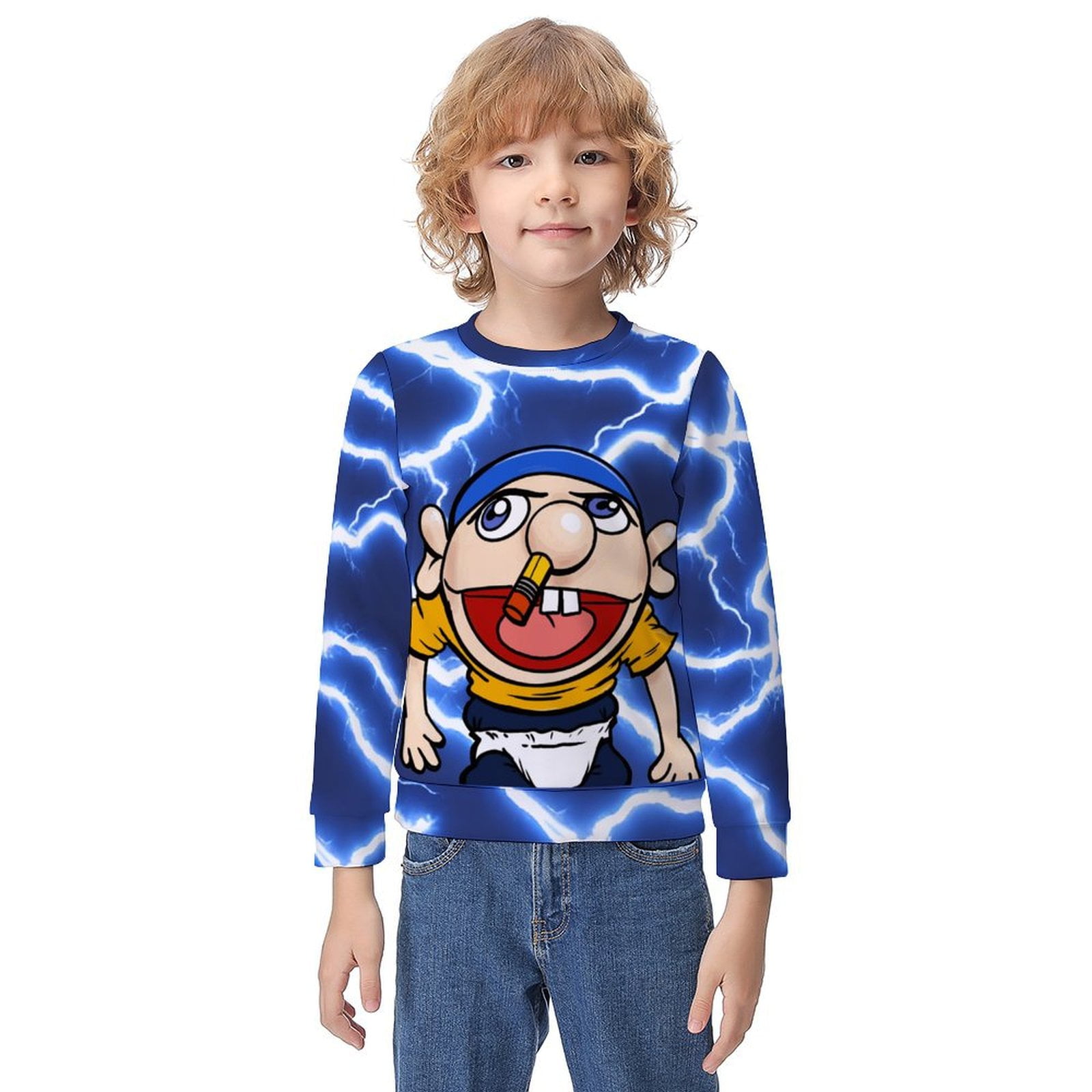 SML Jeffy Cartoon Children Pullover Sweater Sweatshirts Fashion 3D ...