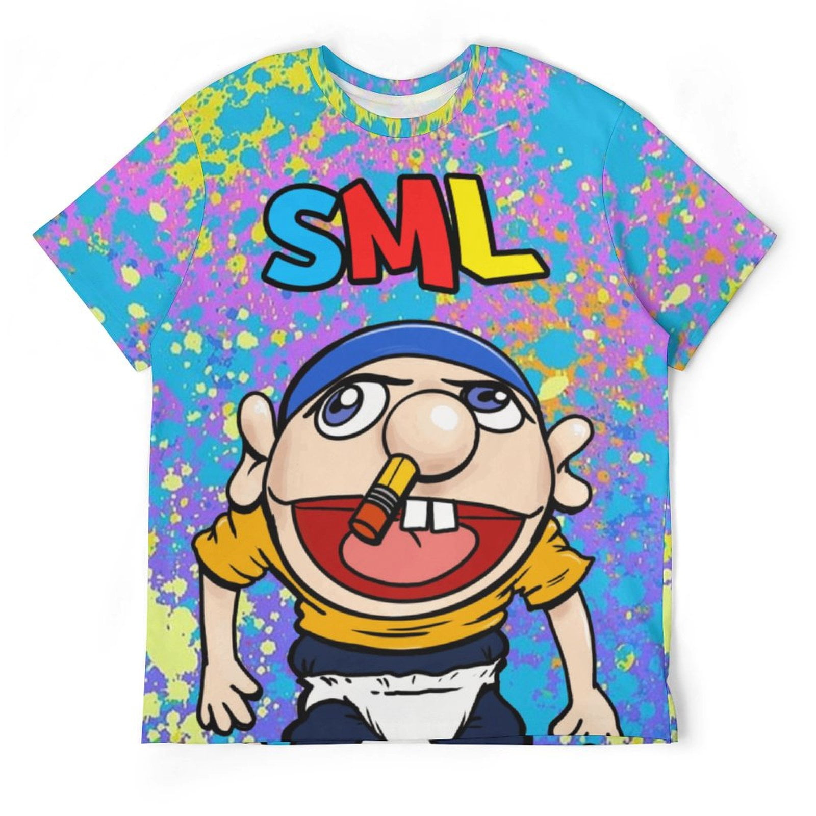 SML Jeffy Cartoon Unisex Short-sleeve Shirt For Men Women Novelty 3D Print T-Shirt Soft ...