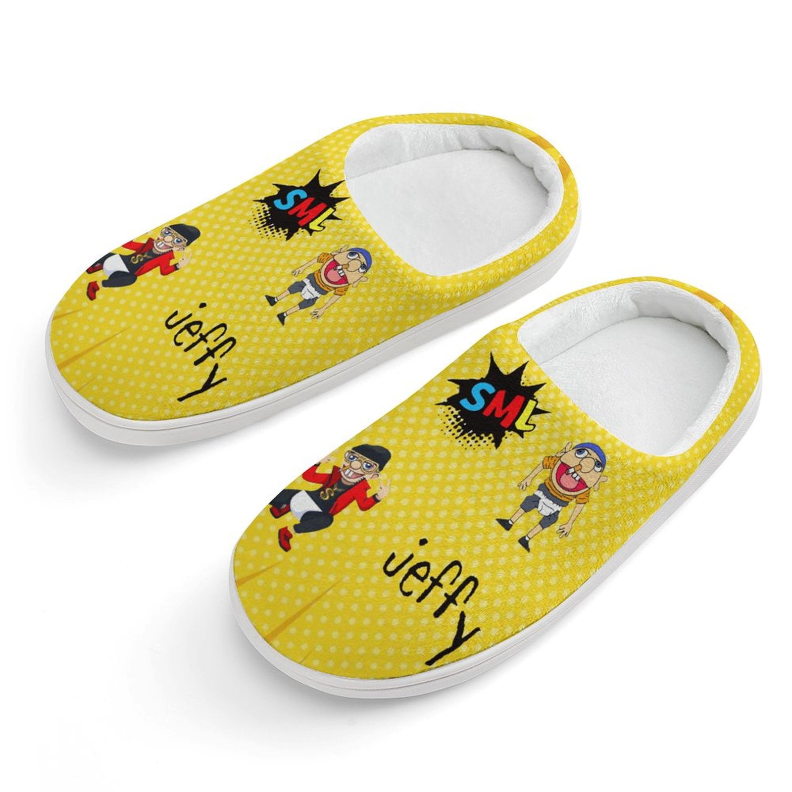 SML Jeffy Cotton Slippers For Kids Winter Warm Soft Plush Slippers with ...