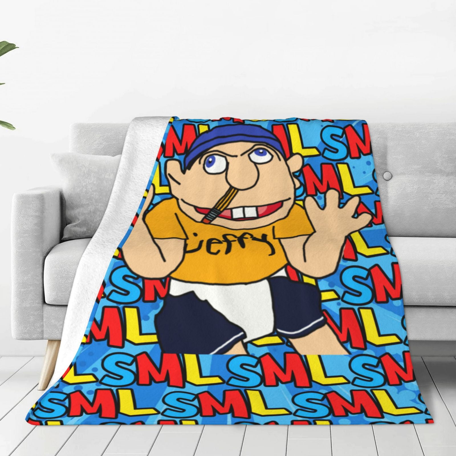 SML Jeffy Flannel Blanket Cozy Ultra-Soft Micro Fleece Throw Blanket 50 ...