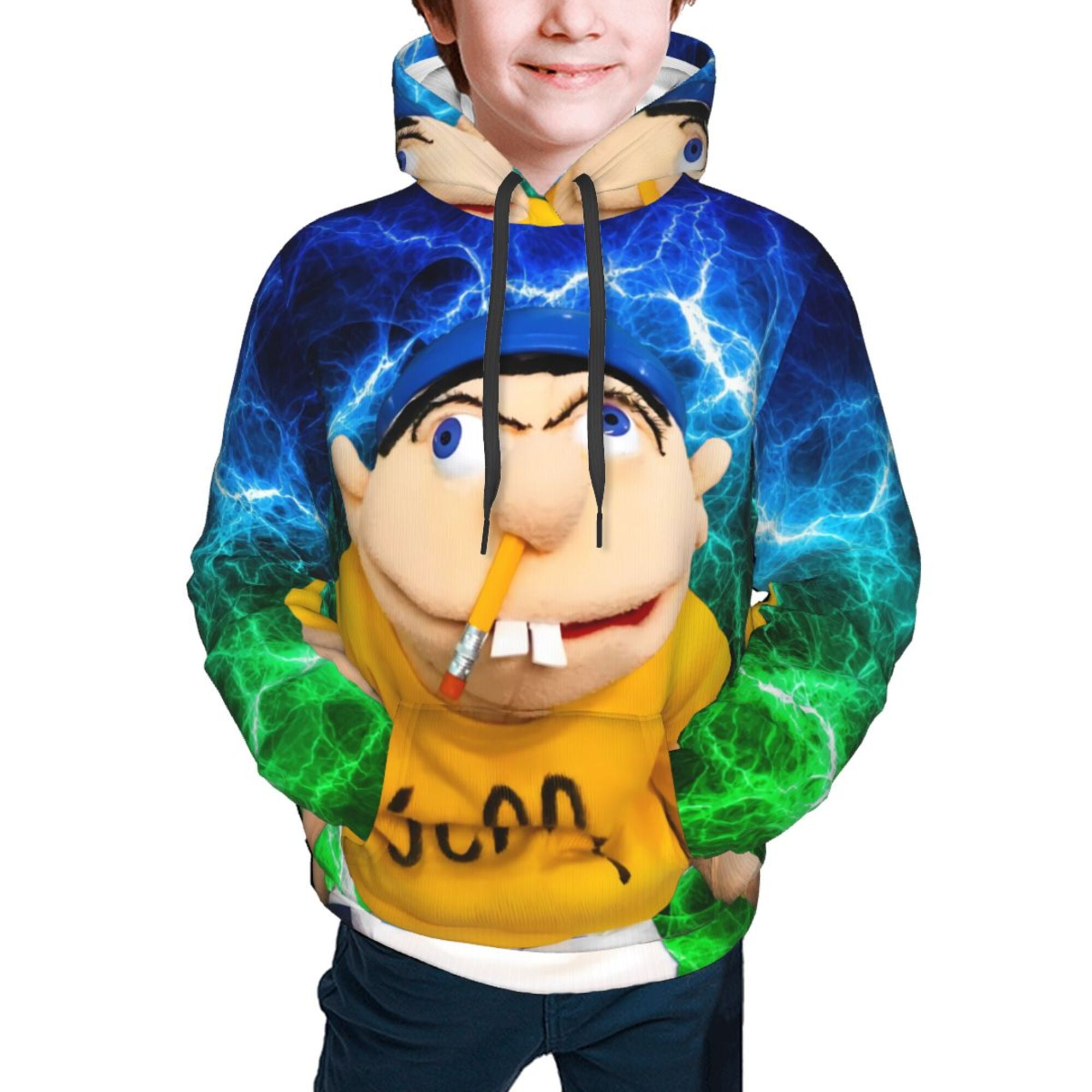 SML Jeffy Kids' Hoodie 3d Print Sweatshirt Soft Pullover Hooded With Big Pockets For Boys Or ...