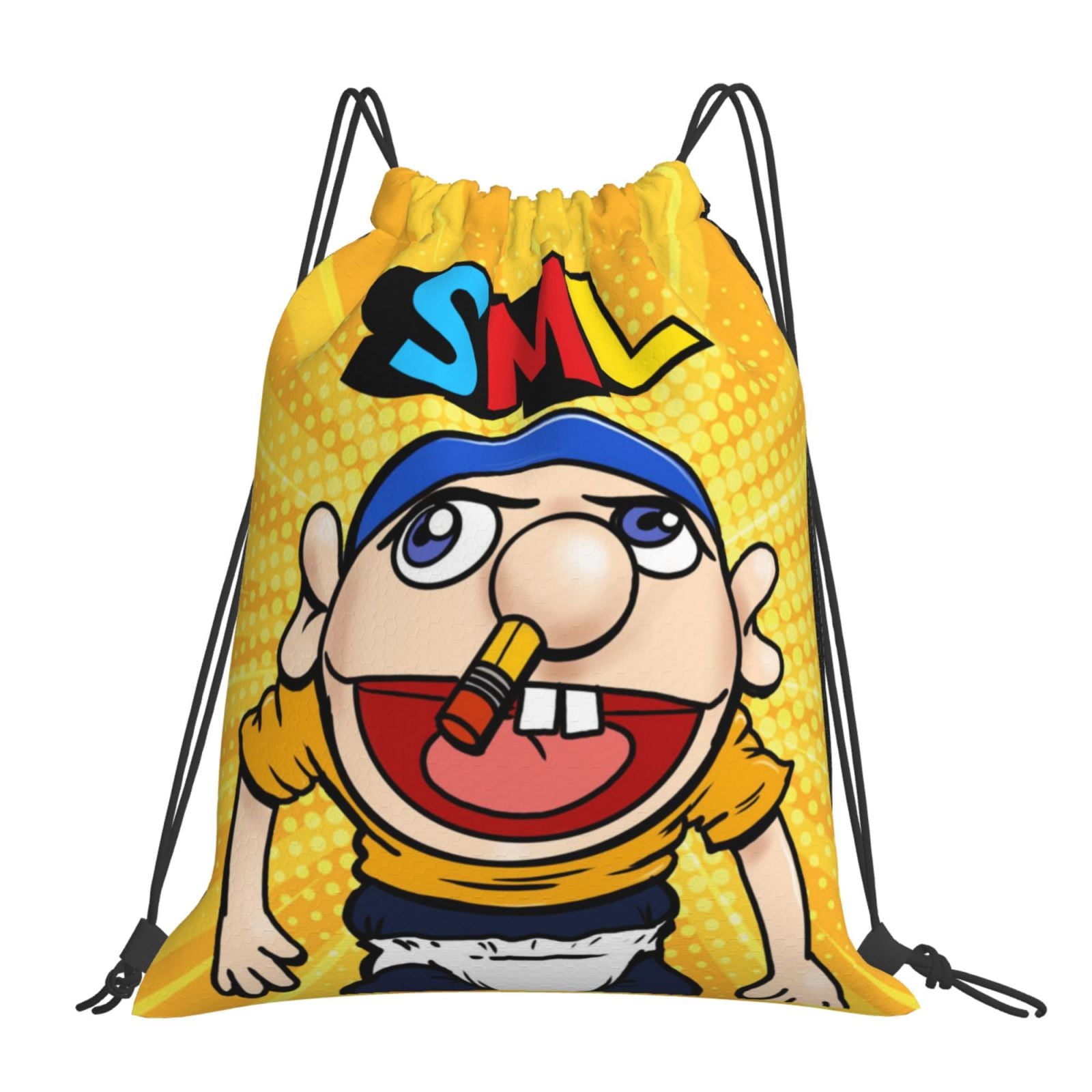 SML Jeffy Logo Drawstring Bags Gym Sport String Bag Outdoor Portable ...