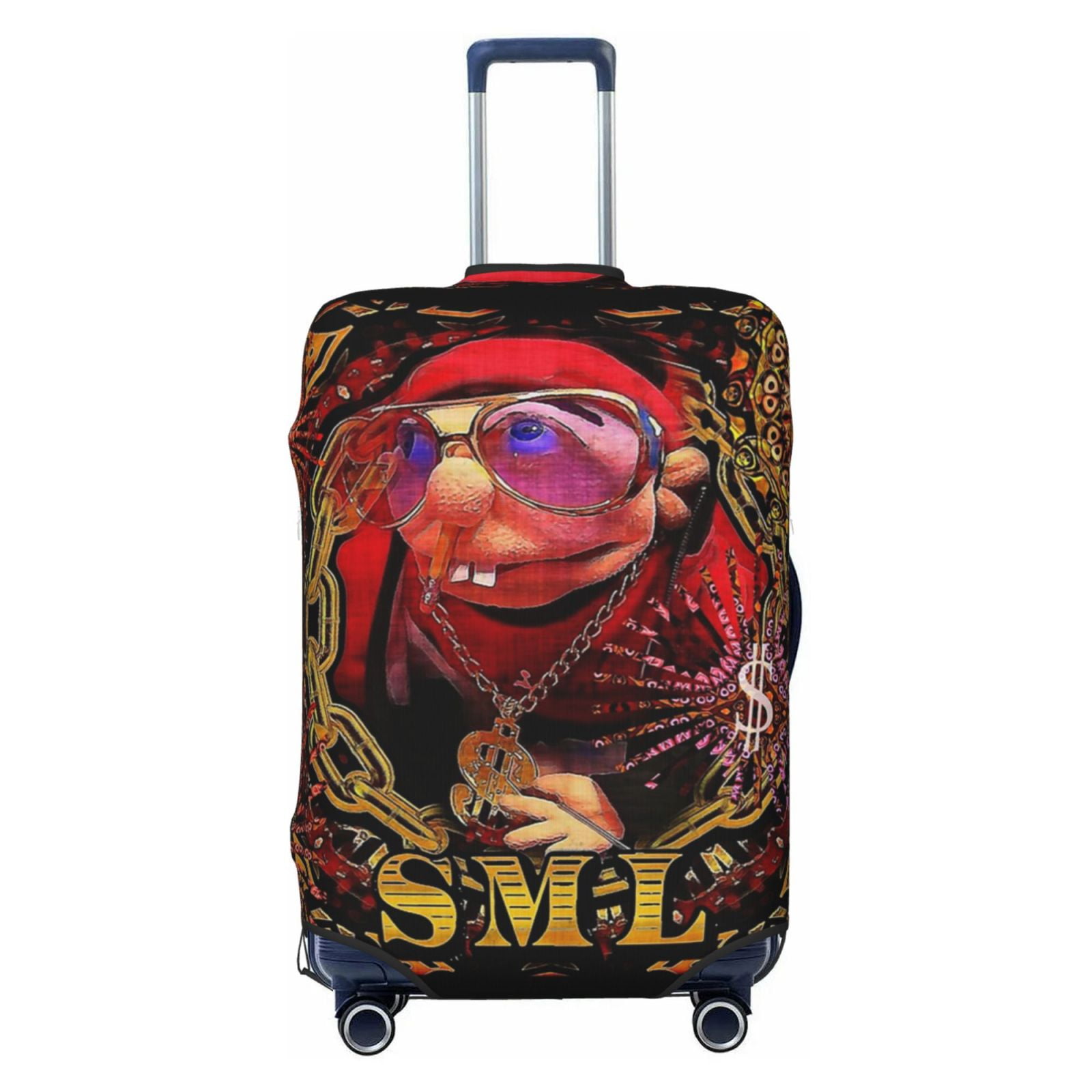 SML Jeffy Luggage Suitcase Covers Elastic Washable Cartoon Luggage Protector Travel Suitcase ...