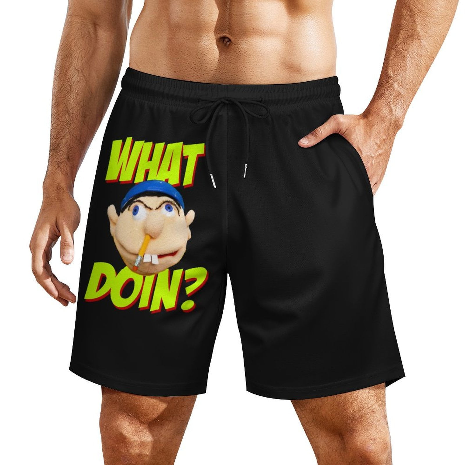 SML Jeffy Men's Board Shorts Swim Trunks Quick Dry Beach Short Swimwear ...