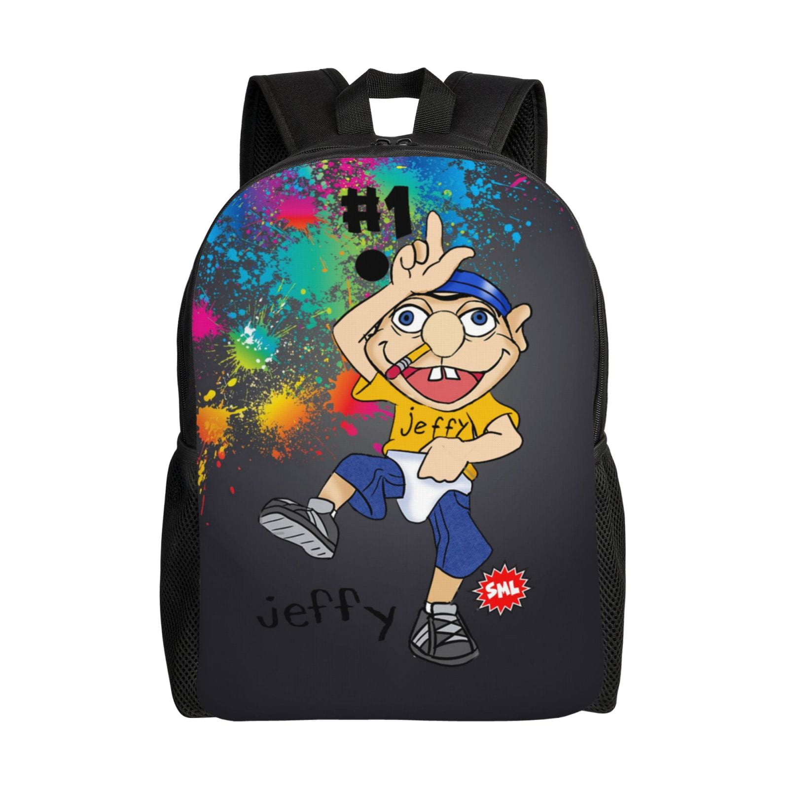 SML Jeffy Puppet Backpack Laptop School Bag Student Satchel Lightweight ...