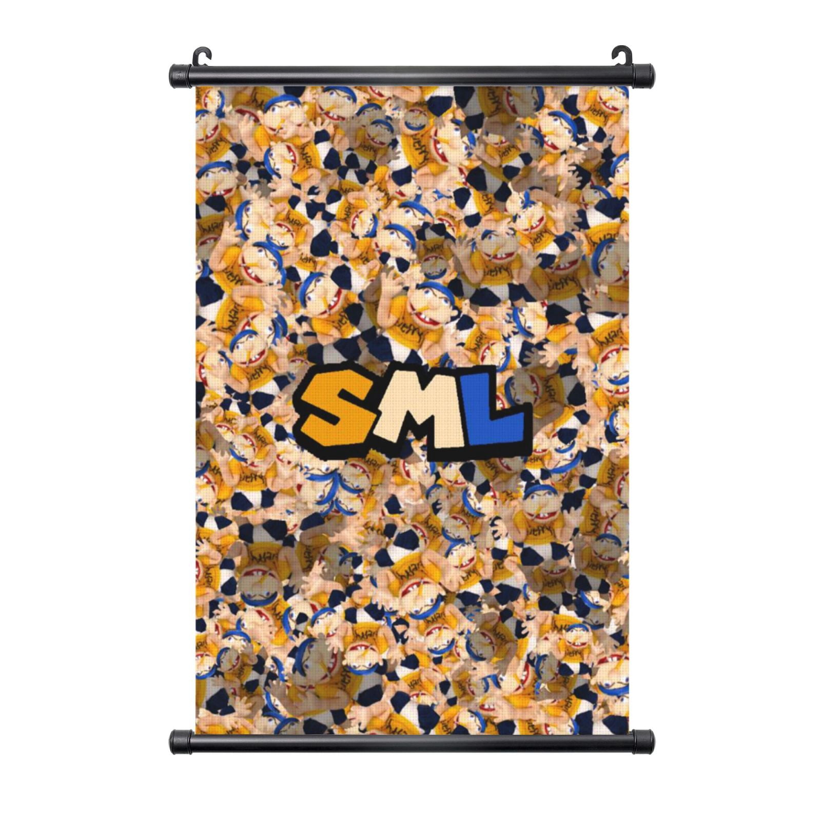 SML Jeffy Puppet Black Plastic Shaft Hanging Poster Decor Canvas Wall ...